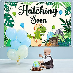 Hatching Soon Dinosaur Baby Shower Backdrop Banner Decor