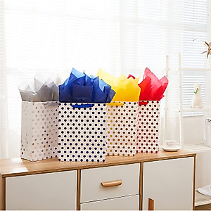 SUNCOLOR 4 Pack Large Gift Bags With Tissue Paper for Valentines's day, Birthday, Father's Day, Mother's and More
