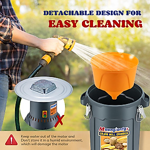 Moongiantgo Grain Mill Grinder Electric Corn Grinder 1300W Feed Mill Dry Cereals Grinder Detachable 6.6 Gal Bucket & Hopper, with 5 Sieves + 1 Socket Wrench, Molino de Maiz, 110V (25L)