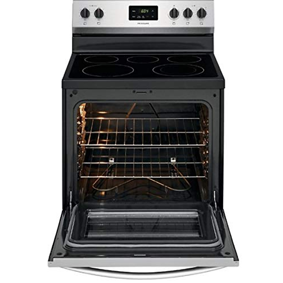 Frigidaire FCRE3052AS 30" Freestanding Electric Range with 5.3 cu. ft. Capacity Quick Boil Store-More Storage Drawer and SpaceWise Expandable Elements in Stainless Steel