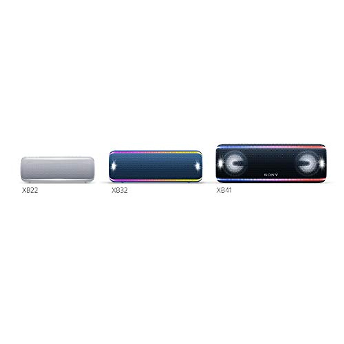 Sony SRS-XB32 Portable Bluetooth Speaker: Compact Wireless Party Speaker with Multicolor Lights and Flashing Strobe - Loud Audio for Phone Calls -Waterproof and Shockproof Bluetooth Speakers - Grey