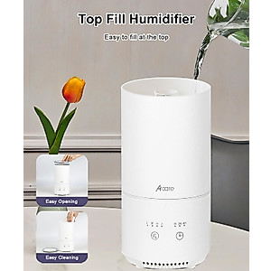 Home Humidifier for Large Room, 1000ml Essential Oil Diffuser with Timer, Top Fill Design Cool Mist Humidifier for Bedroom, Living Room, Quiet for Baby Room, Touch Button