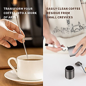 Luxmool 6 Pcs Coffee Brush Set, Professional Espresso Brush Kit, Well-Designed Coffee Grinder Brush, Heavy Wood Handle & Natural Bristles Wood Dusting Coffee Machine Brush