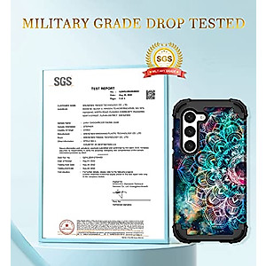 Hocase for Galaxy S23 Plus Case, Shockproof Heavy Duty Protection Soft Silicone Rubber Bumper+Hard Plastic Hybrid Protective Case for Samsung Galaxy S23 Plus (6.6") 2023 - Mandala in Galaxy