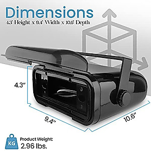 Pyle Durable Universal Marine Stereo Cover - Water Resistant Boat Radio Protector Shield with Flip-Up Door & Neoprene Gasket - Compatible with Dual Shaft & DIN Style Stereos - Pyle PLMRCB3 , Black