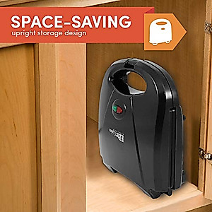 Elite Gourmet ESM-2207 Sandwich Panini Maker Grilled Cheese Machine Tuna Melt Omelets, Non-stick Surface, 2 Slice, Black