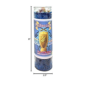 Protection 7 METALE-Palm Wax Spiritual Intention Spell Candle-[Blue] | Vela CASA ESOTERICA PERFUMADA- (PROTECCTION)