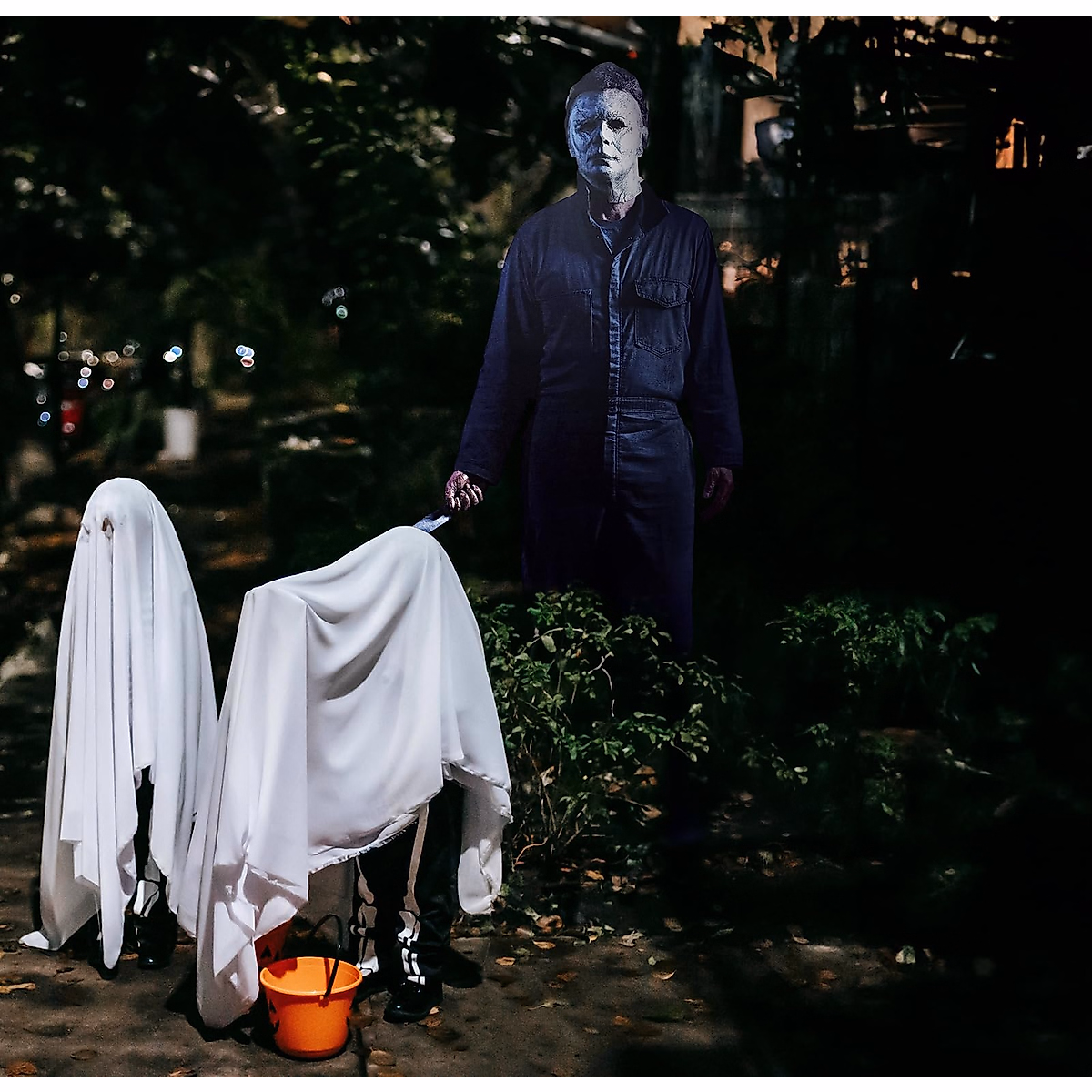 lckellong Life Size Horror Cardboard Cutout Halloween Michael Figure Decorations - Man 1 Blue