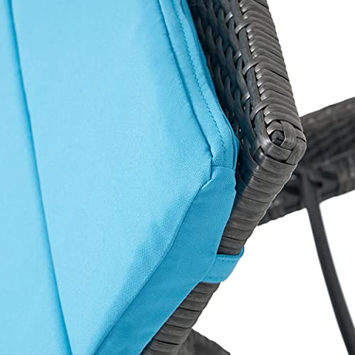 Christopher Knight Home Salem Outdoor Wicker Adjustable Chaise Lounges with Cushions, 2-Pcs Set, Multibrown / Blue