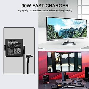 90w Charger for Asus Monitor Power Cord Asus Rog Strix PG279Q PG279 PG279QZ XG27UQ PG259QN TUF Gaming VG27AQ VG32VQR VG35VQ Vivo AiO V230I V230IC Power Adapter ADP-90LE B
