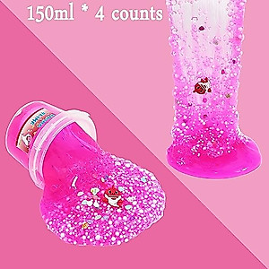 Kids Party Favors Foam Ball Slime Kit 150ml x4,Stress Relief Toys, Birthday Gifts, Party Favors for Girl Boys 6 7 8 9 10 11 12