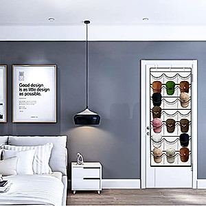 DonYeco 2 Pack Hat Racks for Baseball Caps, 42 Pockets Over Door Cap Organize, Bottom Pocket Space Upgraded with Fixing Stickers, White