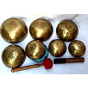 Singing bowl Chakra Set-Handmade singing bowl 7 chakra set from Nepal