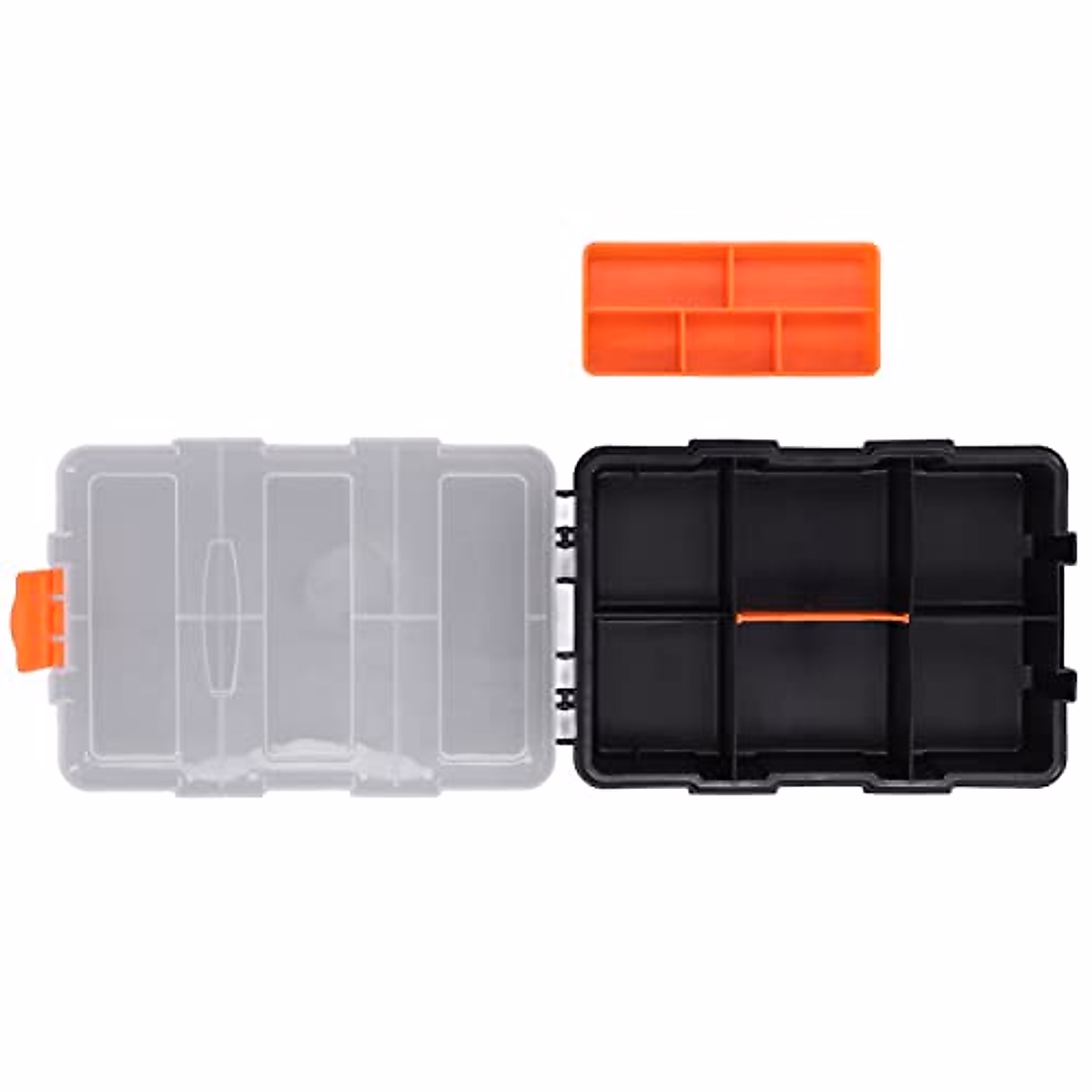 8.9x6.1x2.2in Small Parts Organizer, Tools Storage Box, Hardware Organizers with Removable Plastic Dividers, PVC Components Parts Tool Organizer for Hardware, Screws, Bolts, Nails, Jewelry