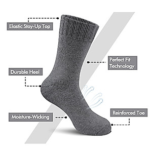 YUVFEHY 6-Pack Wool Socks for Men Soft Warm Winter Socks - Mens Casual Crew Socks - Boot Socks for Indoors and Outdoors