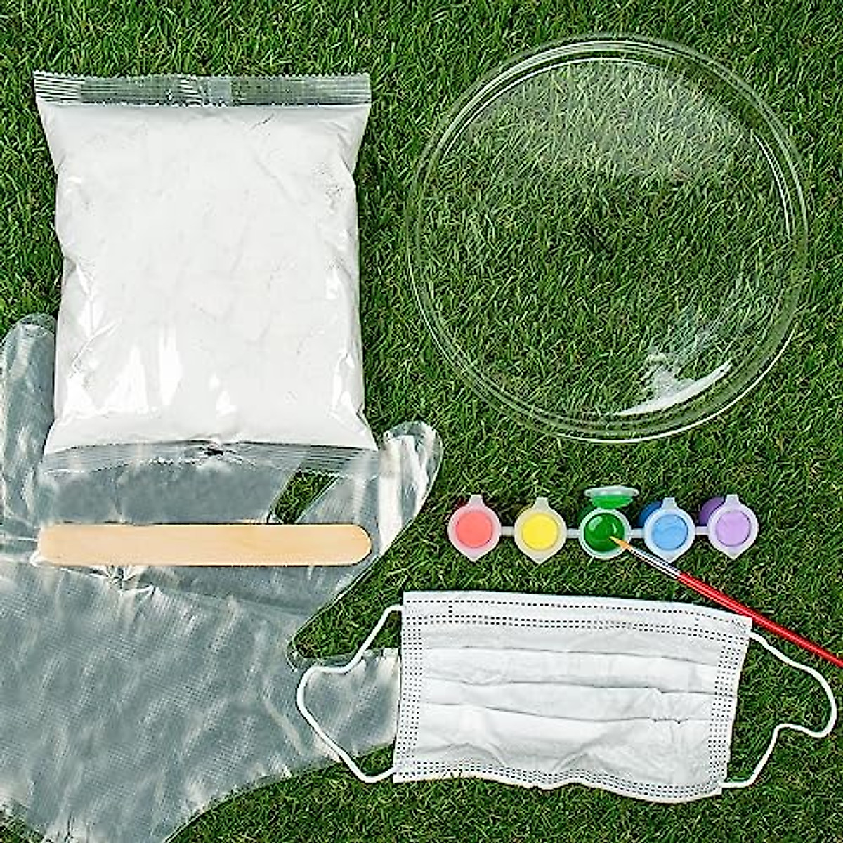 Creative Roots Handprint Stepping Stone, Includes 7-Inch Ceramic Stepping Stone & 6 Vibrant Paints, Garden Stepping Stone Kit, Paint Your Own Stepping Stone, DIY Stepping Stone for Kids Ages 8+ Red