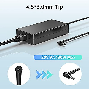 180W 150W 20V Charger for MSI Katana GF66 GF76, MSI Pulse GL66 GL76, MSI Pulse WF66 WF76, MSI Stealth 15M, MSI Creator M16, MSI Crosshair 15 17, MSI Sword 15 17, MSI A17-180P4B A18-150P1A AC Adapter