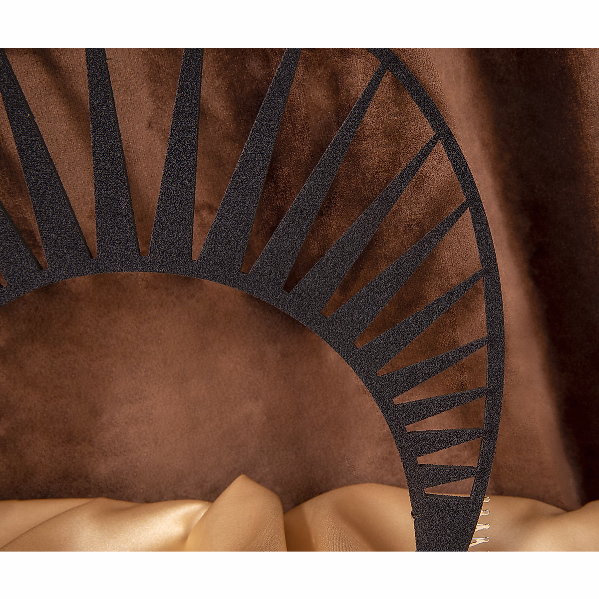 Fantherin Mary Halo Crown Headband Goddess Halo Crown Costume Headpiece Headdress for Cosplay Party (Black)