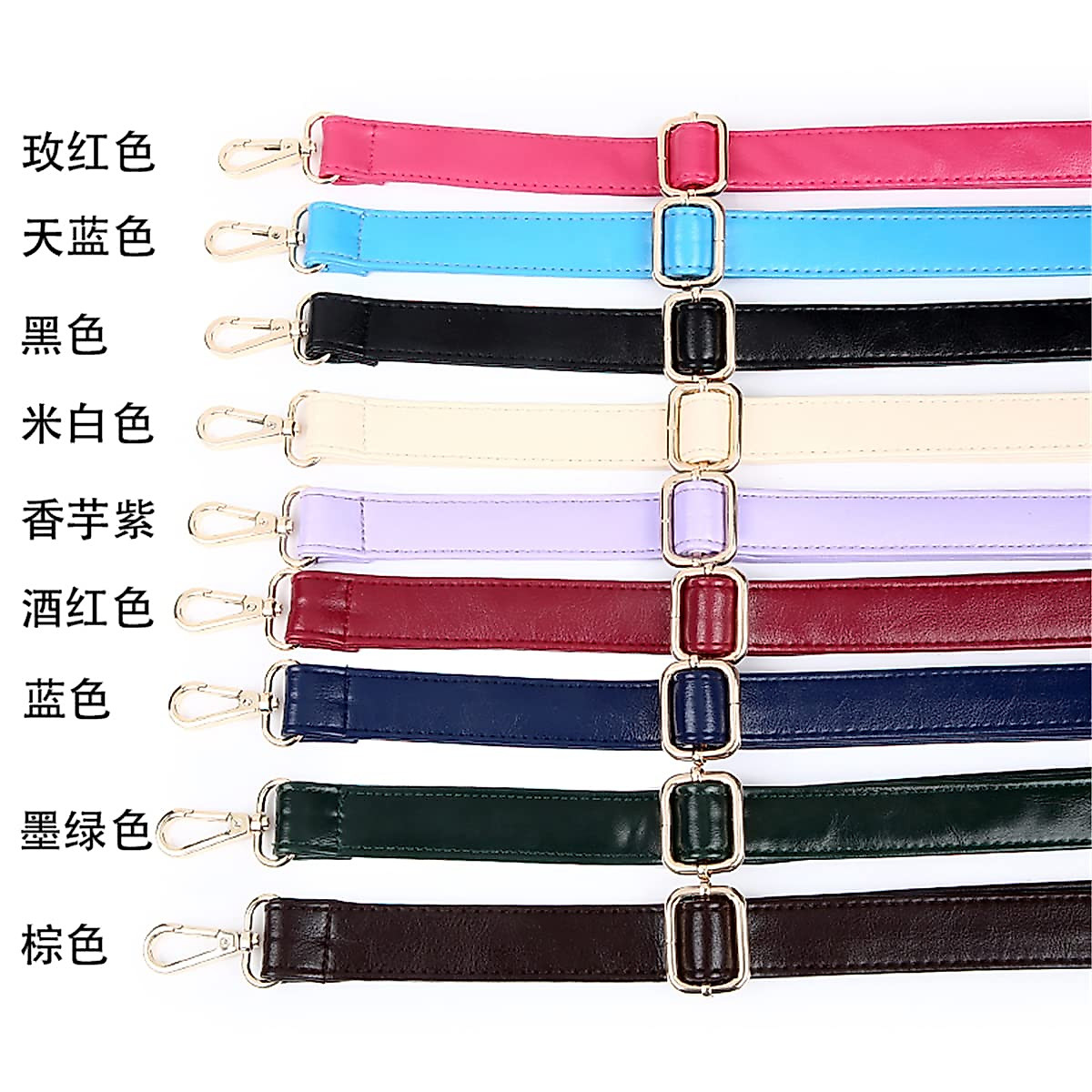 1.5 cm Purse Straps Replacement Crossbody Sheepskin Pattern Leather Adjustable Shoulder Bag Strap for Cross body Handbag 59" (Light Purple)