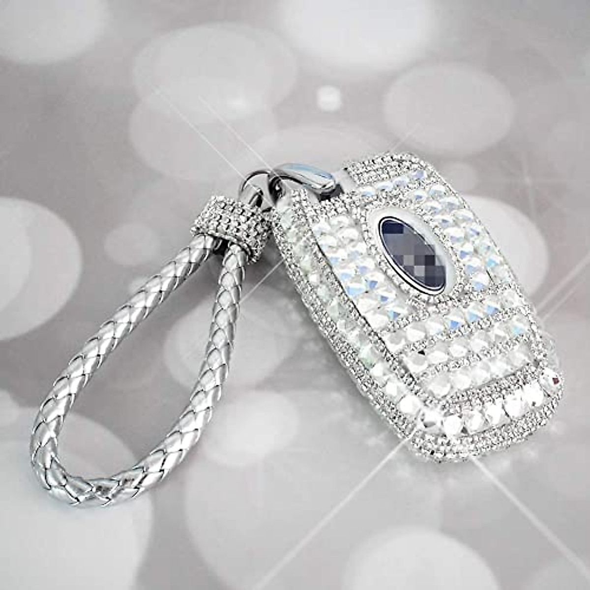 GeeGeeTop Car Key Case Key Shell Fob Key Cover Key Chain Lady Key Ring with Bling Diamond Crystals for Ford Mondeo Edge Mustang Keyless Entry Remote Control Smart Key