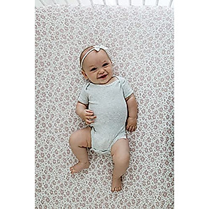 Sorrel + Fern Crib Sheet for Standard Crib Mattress (Antique Rose) - Premium Fitted Sheets - Buttery Soft Cotton Blend