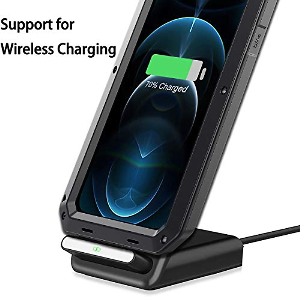 Marrkey iPhone 12 Case, 360 Full Body Protective Cover Heavy Duty Shockproof [Tough Armour] Aluminum Alloy Metal Case with Silicone Built-in Screen Protector for Apple iPhone 12 Pro 6.1 Inch - Black