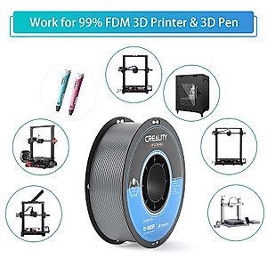 Creality 3D Printer Filament PLA 1.75mm 1KG Spool, 3D Printing Filament, Less Bubbles No Odor, High Toughness Print PLA Filament BASF for Most FDM 3D Printer, Dimensional Accuracy +/- 0.03 mm, Black