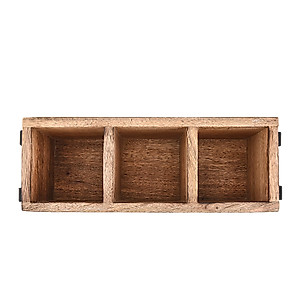 BHAVATU Mango Wood Utensil Drawer Organizer, Silverware Tray Organizer, Kitchen Drawer Organizer for Flatware Cutlery (11" x 4" x 4.5")