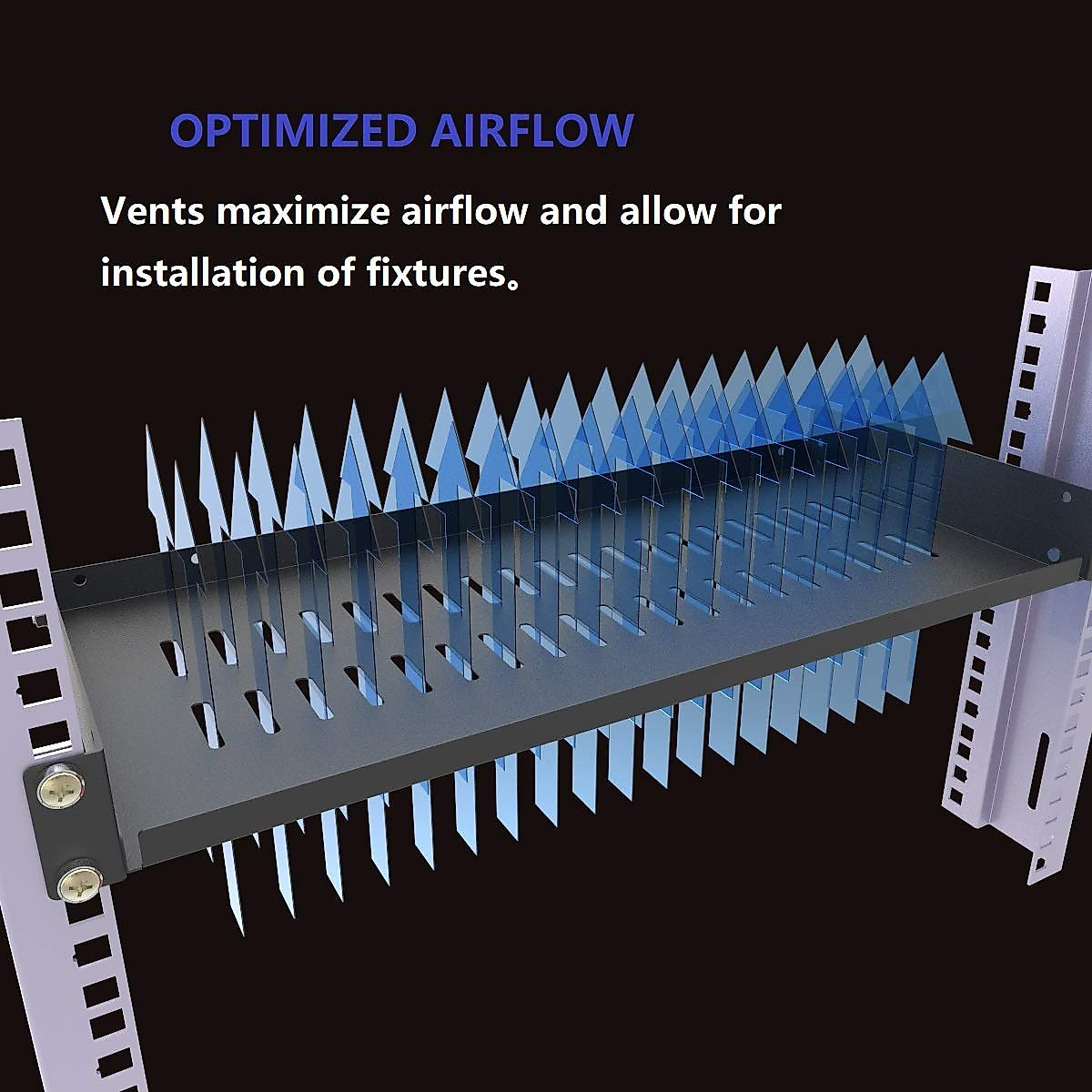 Jingchengmei 2 Pack of 1U Disassembled Vented Cantilever Server Rack Mount Shelf 8" (203mm) Deep for 19" Network Cabinet or Equipment Rack (8V2PC)
