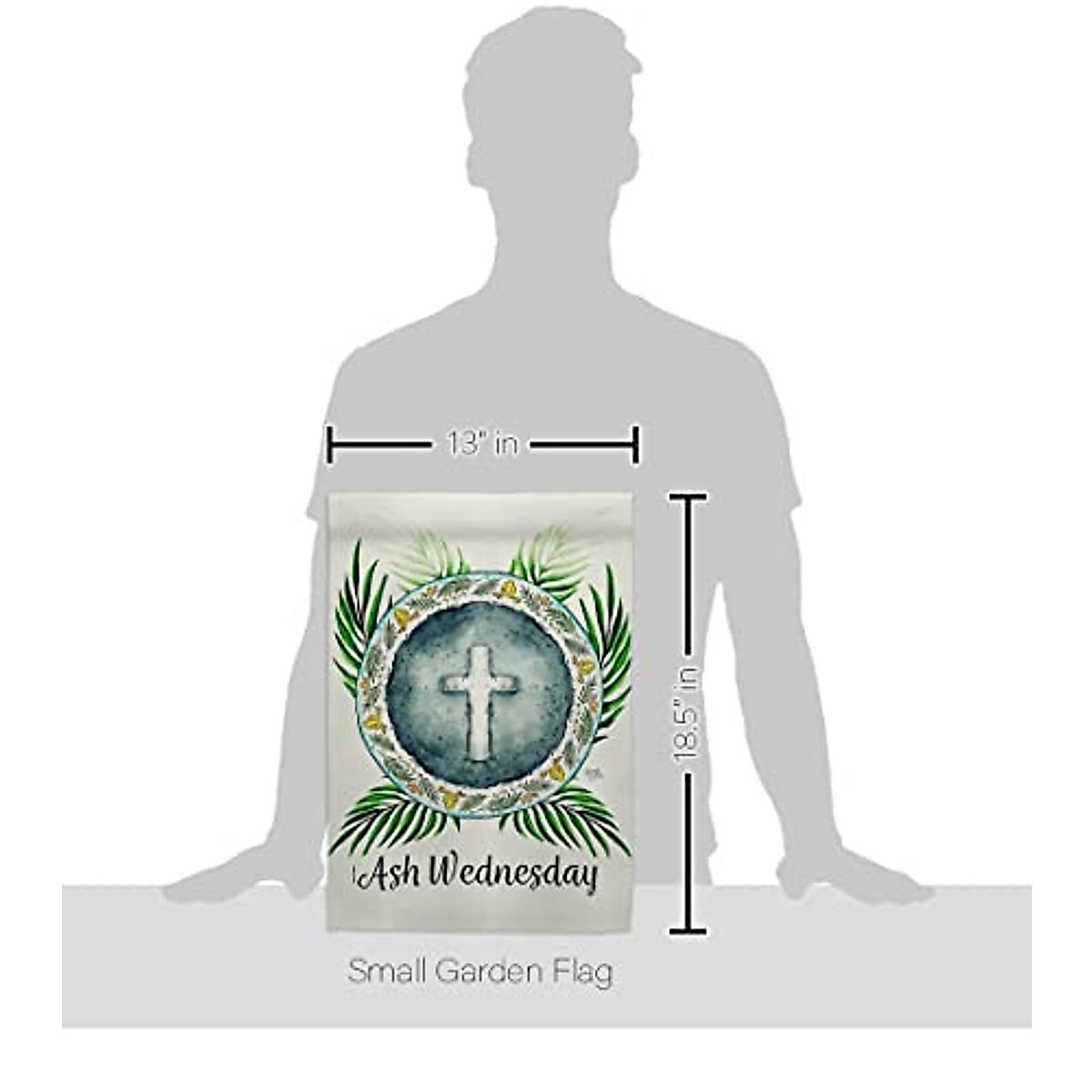 Breeze Decor Holy Ash Wednesday Garden Flag Religious Faith Hope Grace Peace Dove Christian Religion Easter House Decoration Banner Small Yard Gift Double-Sided, Made in USA