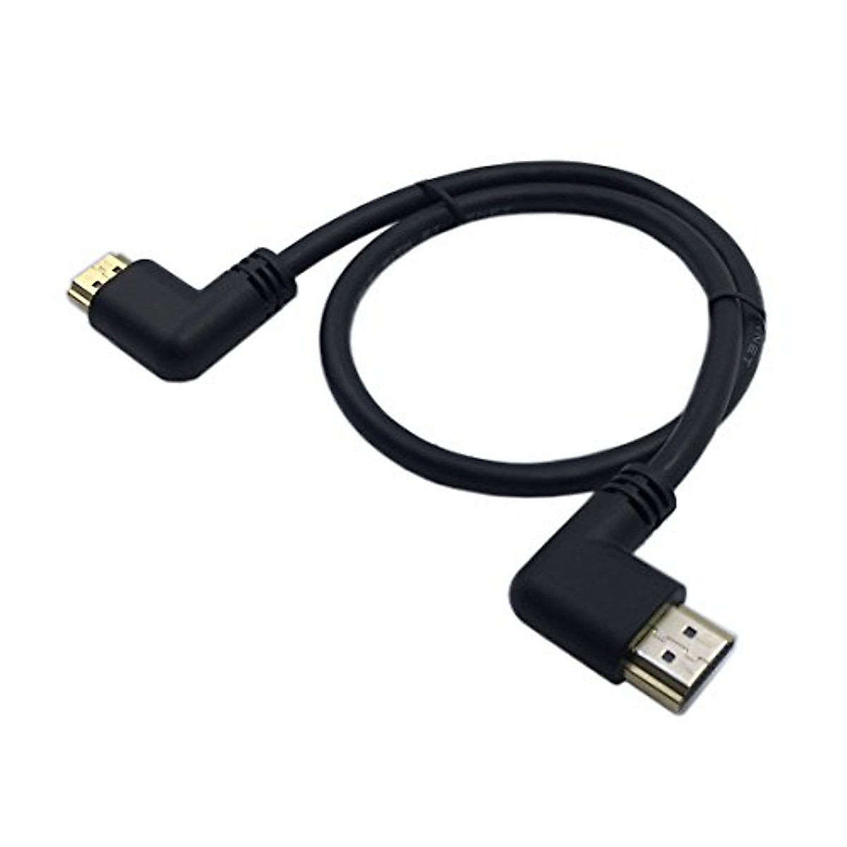 Cerrxian 0.5m High Speed HDMI 2.0 HDMI Left Angle Male to HDMI Right Angle Male Short Cable Ultra HD 4k x 2k HDMI Cable Supports Ethernet, 3D, 4K and Audio for TVs, Laptops(Black)(lm-rm)