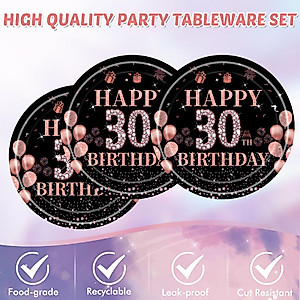 41PCS 30th Birthday Decorations for Women Black and Rose Gold 1995 Birthday Supplies Include Happy 30th Birthday Plates Napkins Tablecloths 30th birthday themes For Girls Women