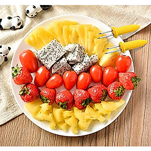 CandyHome 20 Pack Stainless Steel Corn Holders Corn on The Cob Skewers for BBQ Twin Prong Sweet Corn Holder Home Cooking Fork