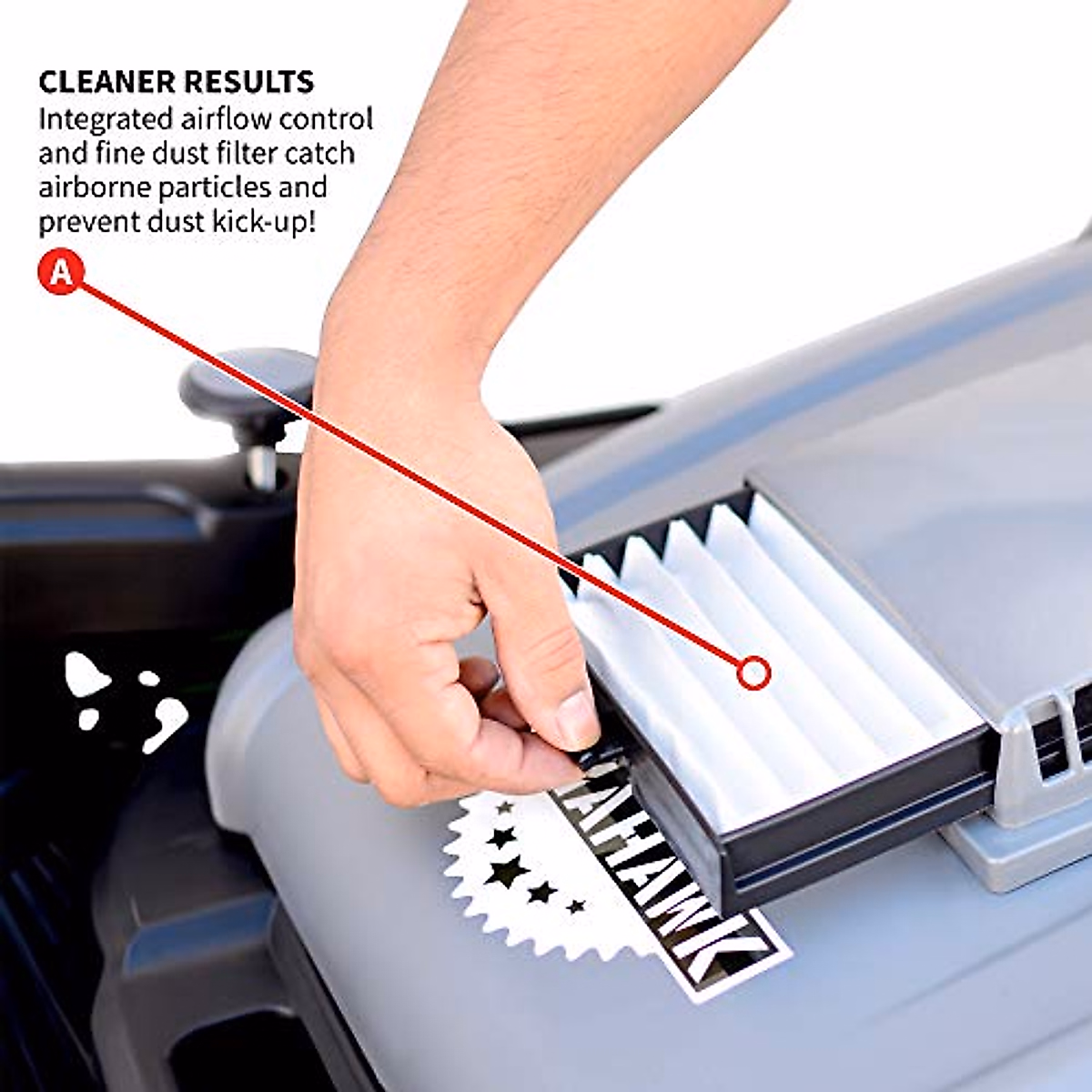 Tomahawk Industrial 38" Walk Behind Push Sweeper with Triple Power Side Brooms Floor Cleaning of Dust Litter Grass