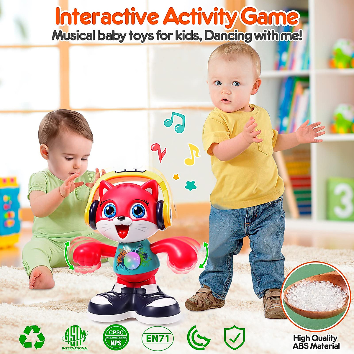 LUDILO Baby Toys 12-18 Months Interactive Dancing Cat Toddler Toys for 1 Year Old Boy Gifts Infant Baby Musical Toys for Toddlers 1-3 Early Educational Toy Birthday Gifts for 1 2 3 Year Old Boys Girls