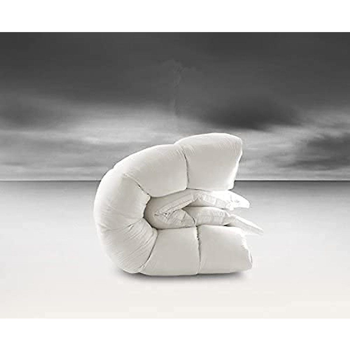 ROSE FEATHER Goose Down Feather Bed Mattress Topper,Down Matress Topper Cover with Straps, Breathable Soft Fluffy Baffled Pillowtop Mattress Pad Feather Topper Queen-All Season,Size:60x80inchs