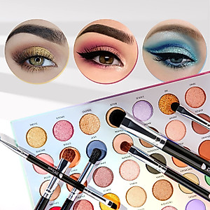 DUcare Eyeshadow Brush Set 6pcs Premium Eye Makeup Brushes Professional Eyeshadow Brushes with Double-Ended Angled Eyebrow Brush,Concealer, Blending, Eyeliner (Black)