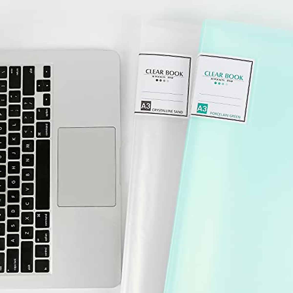 2 Pieces A3 30 Pags Diamond Painting Storage Presentation Book, Storage Presentation Book for Diamond Painting, Binder for Artist, Photo Album Refill Pag, Large Portfolio Folder (Green + White)