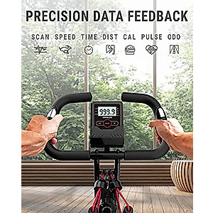 HAPBEAR Folding Exercise Bike Magnetic Foldable Stationary Bike, 3 in 1 Mode Indoor Upright Fitness Workout X-Bike with 8-Level Resistance and Arm Resistance Band, Pulse Sensor,LCD Monitor