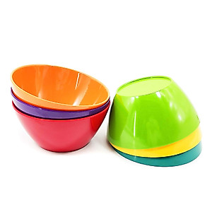 KOXIN-KARLU 6-inch Melamine Bowls, 26-ounce Cereal Bowls Salad Bowl, set of 6 Multicolor | 100% Melamine, Dishwasher Safe, BPA Free