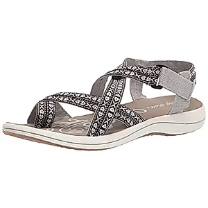 Easy Street Women's Sport Sandal, Grey, 6.5 X-Wide