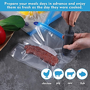 60 Pack Sous Vide Bags Vacuum Sealer Bag for Food, 4 Sizes Reusable Food Bags Vacuum Zipper Storage Bags with Air Valve Double Layers Food Storage