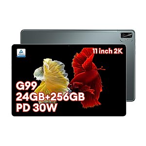 Headwolf 11 Inch Android Tablet, HPad3 Ultra 24GB RAM + 256GB ROM (TF 2TB) TÜV FHD 2K Display 2.2Ghz Octa Core G99 Gaming Tablet, 8MP+25MP Camera, 8500mAh Battery Fast Charge, 2.4G/5G WiFi+4G LTE