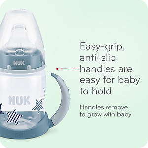 NUK Learner Cup, 10 oz, 2 Pack, 8+ Months﻿ – BPA Free, Spill Proof Sippy Cup