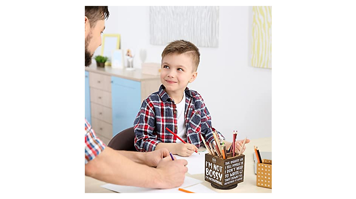Wooden Spinning Pen Holder for Desk I'll Remember It Later Pencil ...