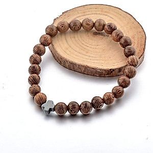 St John the Baptist Orthodox Brotherhood Christian Prayer Beads Bracelet – 25 8MM Wooden Beads & Cross – Adult Men/Women Size!