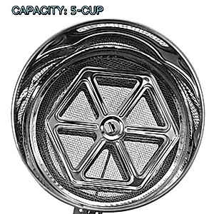 NPYPQ Flour Sifter for Baking - 5 Cup Double Layer Stainless Steel Flour Sifter with Hand Press Design for Powdered Sugars Baking Flours