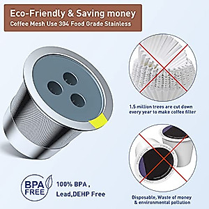 Reusable K Cups pods Compatible with ninja dual brew pro specialty coffee maker,Reusable Coffee Filter Accessories fits Ninja CFP201 CFP301 CFP305 CFP400 Dual Brew Pro System (2pack)