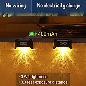 CHOWERFLY Solar Deck Lights 4 Pack Outdoor Waterproof Led Patio Fence Step Stairs Decorate Illumination Garden Dackyard Landscape Terrace Armrest (Warm White)