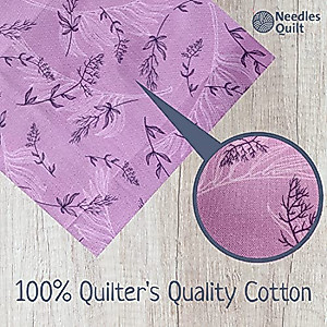 Needles Quilt Studio - Fat Quarter & Jelly Roll Bundle Pack (Amethyst Garden) | Cotton Strips Bundles for Quilting - Jelly Rolls for Quilting Fabrics Quilters & Sewing Precuts Cloth for Quilts